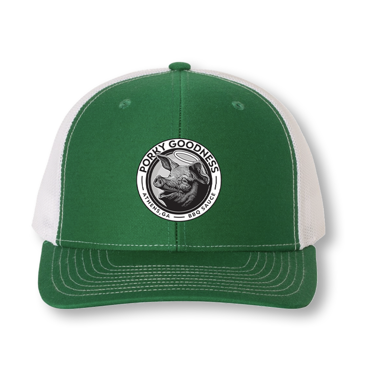 Green/White Snapback Trucker Hat | Porky Goodness
